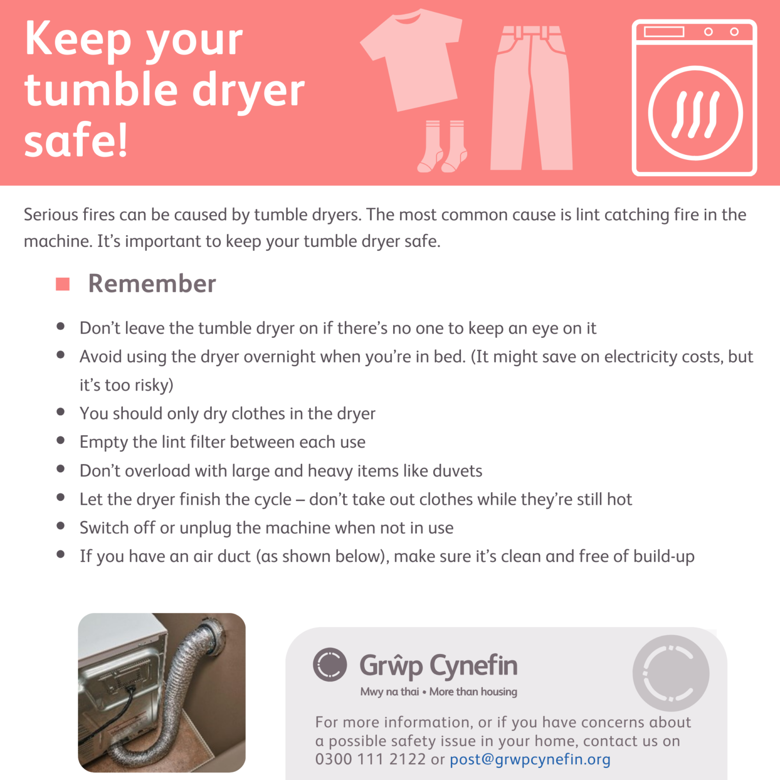 Tumble Dryer Safety - Grŵp Cynefin